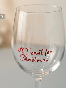 Sinsay - Vánoční sklenice s nápisem all I want for Christmas - clear