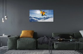 Obraz na skle Man mountain board 125x50 cm