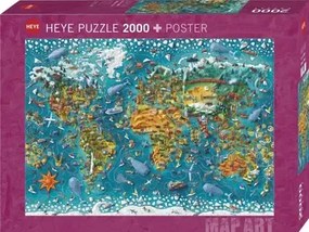 HEYE Puzzle Map Art: Miniaturní svět / 2000 dílků / 97 × 69 cm