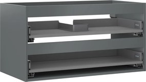 Mexen Box-A, závěsná skříňka 90 cm, 2 zásuvky, grafitová matná, 91AX0-0900-470-2-66