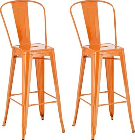 Sada 2 barových židlí Aiden – oranžová