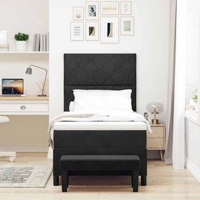 Postel s boxspringem s čelo Černá 200 x 100 cm samet 3344560