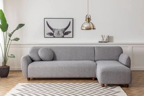 Designová rohová sedačka Jamiya 273 cm světle šedá - pravá