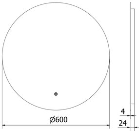 Mexen Erg, kulaté LED podsvícené koupelnové zrcadlo 60 cm, 6000K, topná podložka proti zamlžování, 9823-060-060-611-00