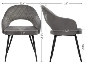 Set dvou jídelních židlí LDC82GY (2 ks)