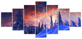 Obraz - Zimní soumrak (210x100 cm)