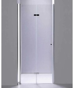 BPS-koupelny Zalamovací otočné sprchové dveře HYD-JSD01 90 chrom/transparent pro instalaci do niky