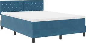 Postel s boxspringem s matrací Tmavě modrá 160 x 200 cm samet 3339120