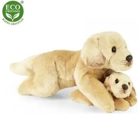 RAPPA Plyšový pes labrador s mládětem ležící 25 cm / ECO-FRIENDLY / od