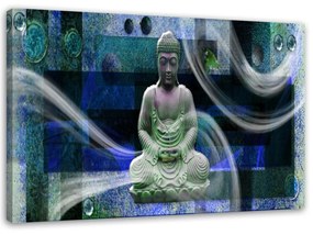 Obraz na plátně Buddha Feng Shui modrý - 90x60 cm