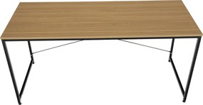 Psací stůl, dub / černá, 150x60 cm, MELLORA