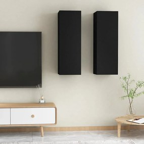 TV stolky 2 ks černé 30,5 x 30 x 90 cm dřevotříska - Default Title
