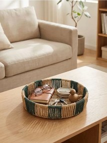 Sinsay - Pletený dekorativní tác s pruhy - zelená