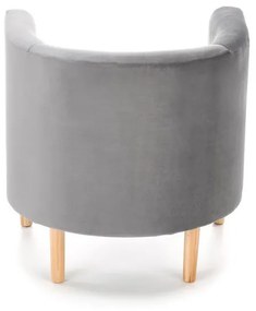Křeslo Clubby II, šedá / přírodní dřevo