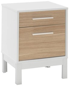 Adore Furniture | Noční stolek 60x45 cm bílá/hnědá | AD0025