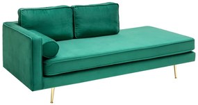 Designová lenoška Evie 196 cm smaragdově zelený samet