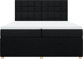 Box spring postel s matrací černá 200x200 cm textil 3292165