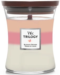 WoodWick – Trilogy svíčka Blooming Orchard (Kvetoucí sad) Velikost: střední 275 g