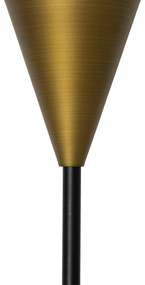 Moderní stojací lampa zlatá s jantarovým sklem - Drop