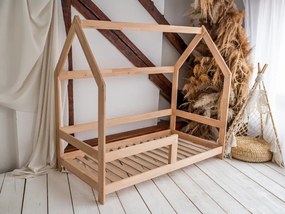 Woodisio Domčeková postel NINA Variant: 160 x 80, Barva: Přirodní dřevo