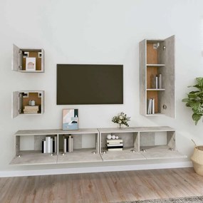 5dílný set TV skříněk betonově šedý kompozitní dřevo 3114449