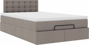 Osmanský rám postele s matrací taupe 120x200cm textil 3311619