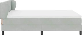 Postel s boxspringem s čelo Světle šedá 140 x 190 cm samet 3340328