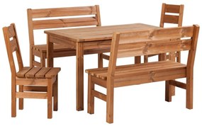PROWOOD Dřevěný zahradní Nábytek SET M3 - stůl + 2 x lavice + 2 x židle