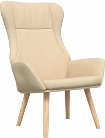 Relaxační křeslo s podnožkou krémové textil 3097884