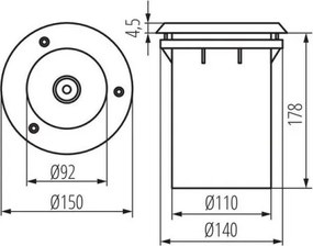 Nájezdové svítidlo Kanlux XARD DL-40 E27 IP67 07195