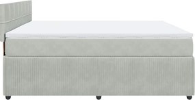 Box spring postel s matrací světle šedá 200x200 cm samet 3290130