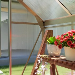 Outsunny hliníkový skleník 2,51 m² — 190 × 132 × 201 cm s pozinkovaným podstavcem, střešním větráním, posuvnými dveřmi, 4 mm UV-odolnými polykarbonát…