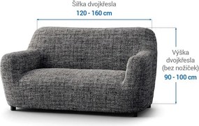 Bielastické potahy VITTORIA šedá dvojkřeslo (š. 120 - 160 cm)