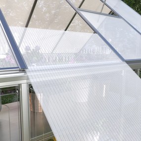 Skleník se základnou BestBerg SH-6 / 6,6 m² / 360 x 182 x 208 cm / stříbrná