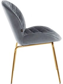 Danish style Jídelní židle Miranda (SADA 2 ks), samet, šedá