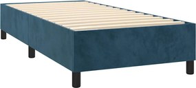 Box spring postel s matrací tmavě modrá 100x200 cm samet 3138011