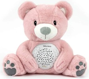 Plyšový usínáček medvídek s projektorem Milly Mally Bear pink
