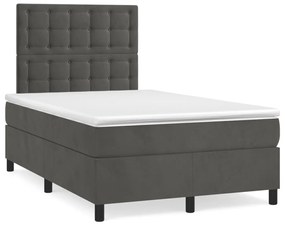 Box spring postel s matrací tmavě šedý 120x190 cm samet