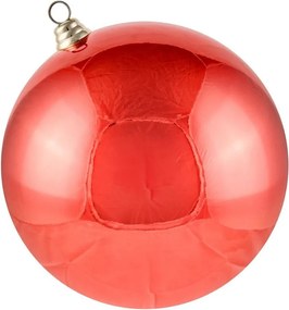 Velká vánoční koule 30 cm, červená, lesklá, UV
