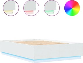 Rám postele s LED osvětlením bílý 150 x 200 cm kompozitní dřevo 3209604