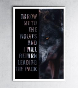 Pixada Wolf Quote - motivační obraz Velikost: A3 - 29,7x42 cm, Volba rámu: s černým rámem