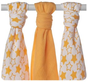 Kikko Bambusové pleny 70 x70 cm 3 ks různé barvy Little Stars Orange