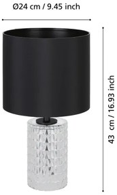 Eglo 39979 - Stolní lampa SAPUARA 1xE27/40W/230V černá