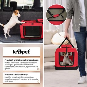 Leopet Přepravní box pro psy XXL, 91 x 63 x 63 cm, červený