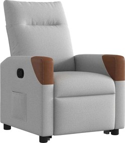 Zvedací polohovací křeslo obláčkově šedé textil 3324005