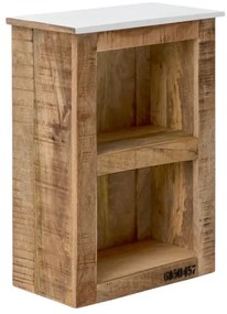 furniture-nabytek.cz - Masivní koupelnová nástěnná skříňka Pune z mangového dřeva, lakovaná, vícebarevná – 42×32×60 cm