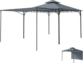 Pavilon 3,2x3,2 m Stáj Zimní zahradní pavilon s výsuvným přesahem střechy, dvojitá střecha Tmavě šedá barva