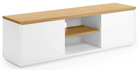 Bílý TV stolek v dekoru dubu 150x44x36 cm Abilen – Kave Home