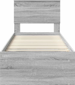 Rám postele s čelo Šedá Sonoma 75 x 190 cm Masivní borové dřevo 3410668