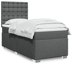 Box spring postel s matrací tmavě šedá 90x190 cm textil 3292658